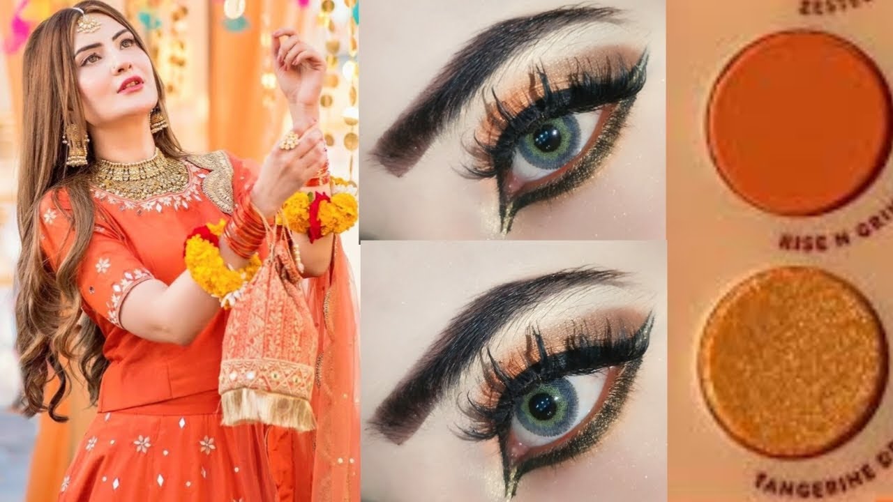 smokey orange eye makeup tutorial /easy & simple eyes makeup tutorial ...