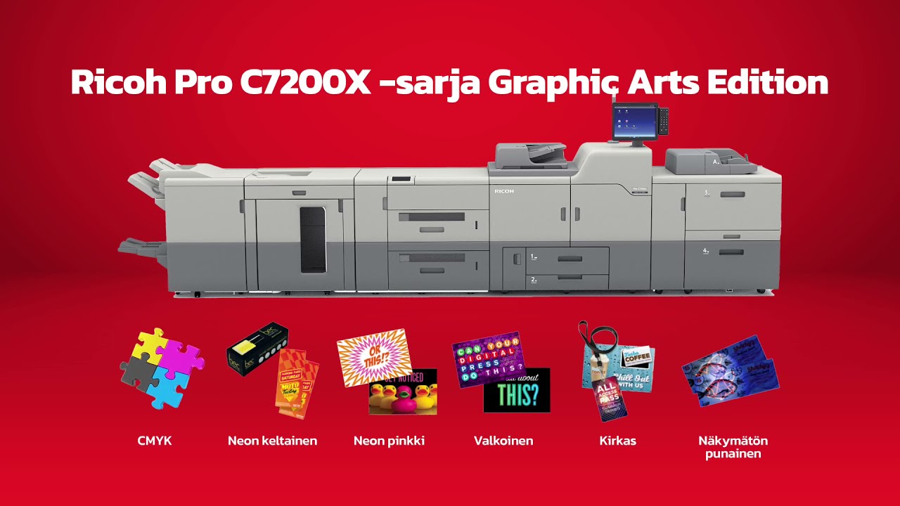 Ricoh Pro C7200X gold and silver - YouTube