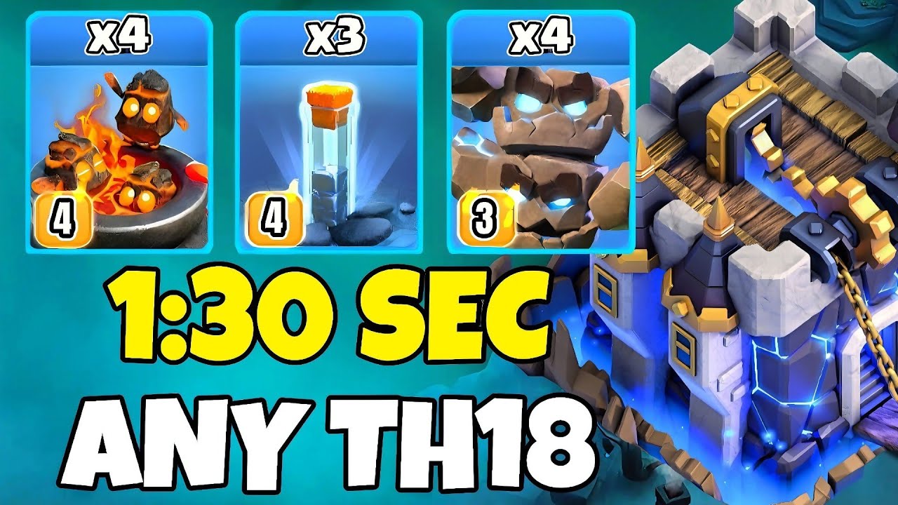 Th18 Meteor Golem + Furnace + Totem Spell Attack Strategy | Th18 Attack ...