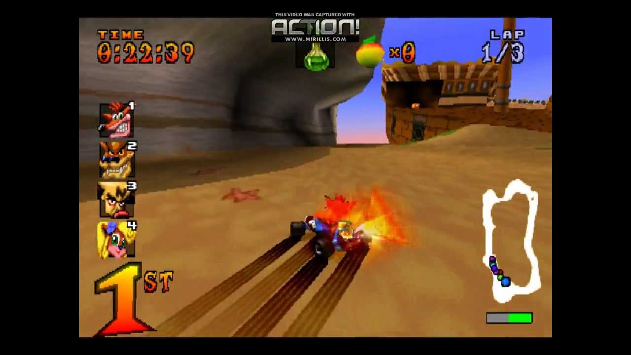 Pro Playing Crash team racing in Crash cove Map [CTR] [PS1] - YouTube