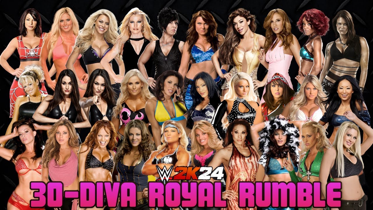WWE 2K24 30 Modded Diva Royal Rumble - YouTube