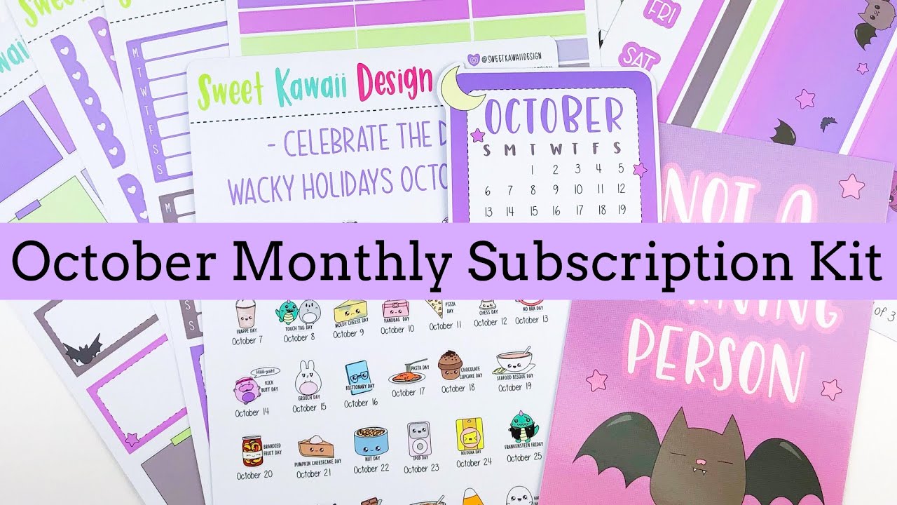 Monthly Planner Sticker Subscription - October Reveal - YouTube