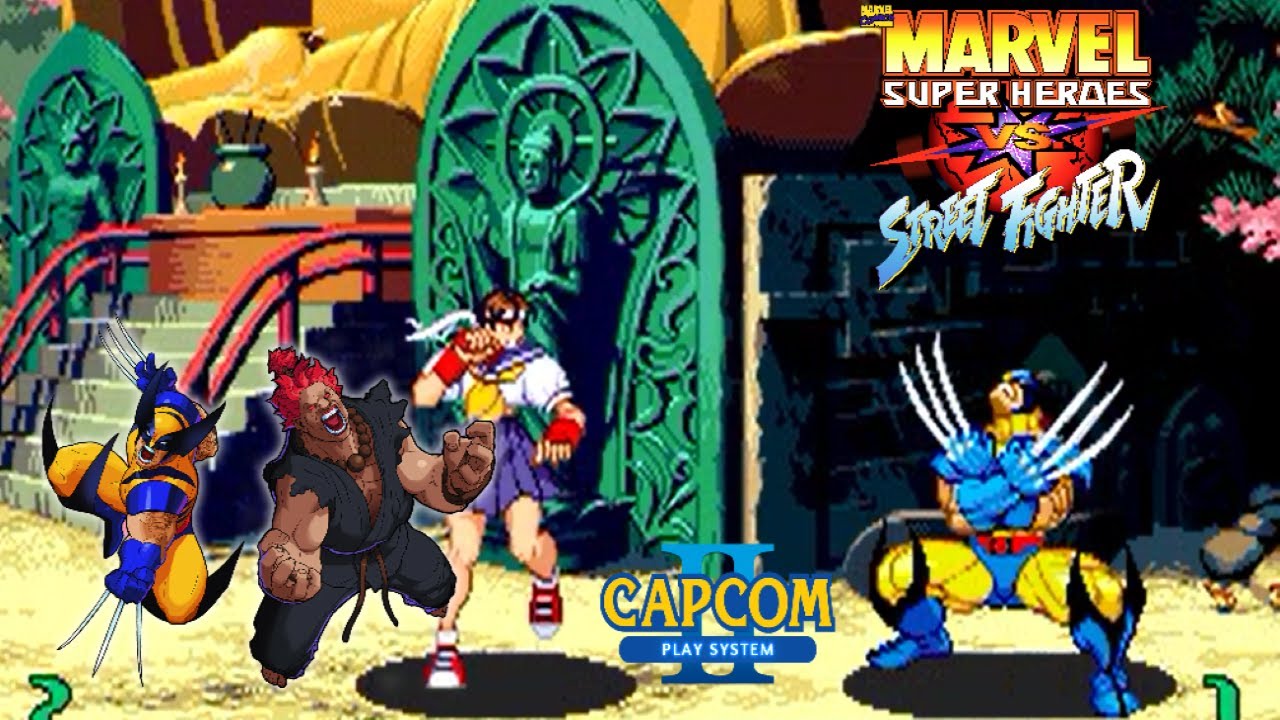 Marvel Super Heroes vs Street Fighter - Wolverine & Akuma 1CC (CPS2 ...