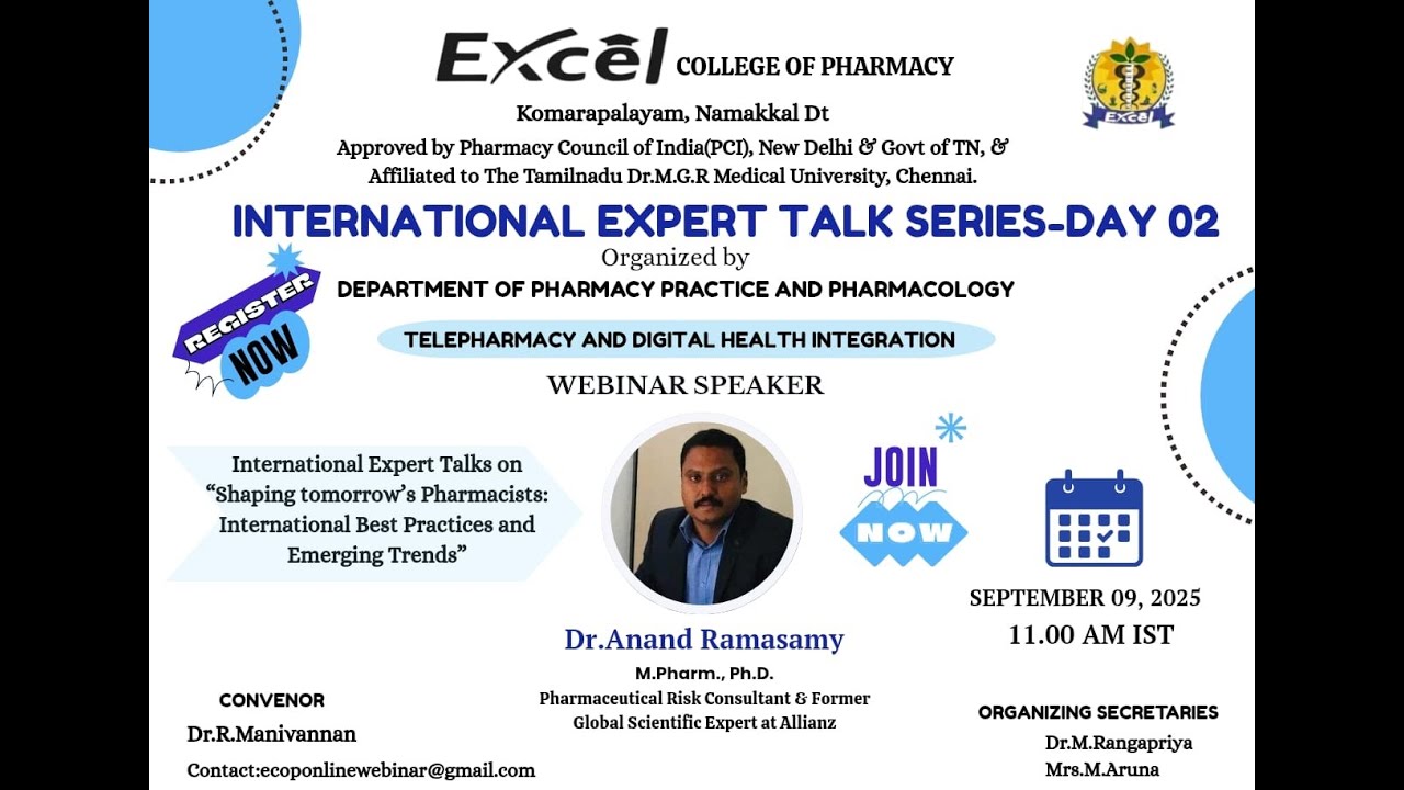 Excel College of Pharmacy - International Expert Talk Series Day 2 ...