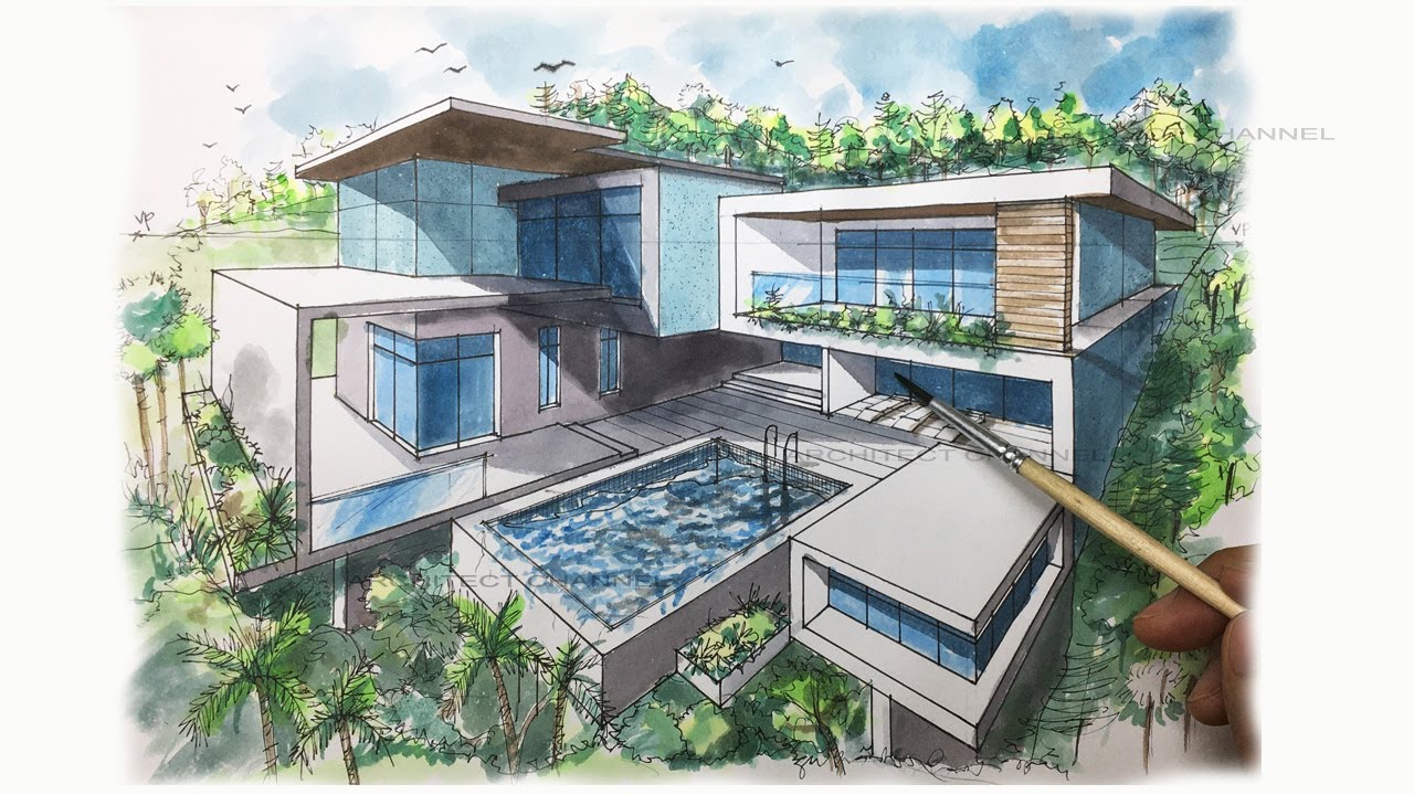 HOW TO RENDER PERSPECTIVE USING WATERCOLOR. - YouTube