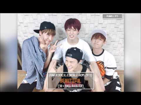 [3D+BASS BOOSTED] BTS 방탄소년단 V, JHOPE, JUNGKOOK & JIMIN - BEAUTIFUL (COVER) | bumble.bts