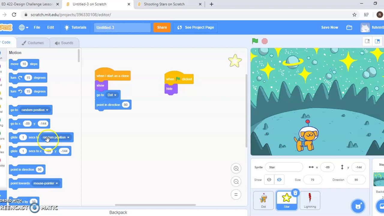 Scratch Final-Shooting Star Game - YouTube