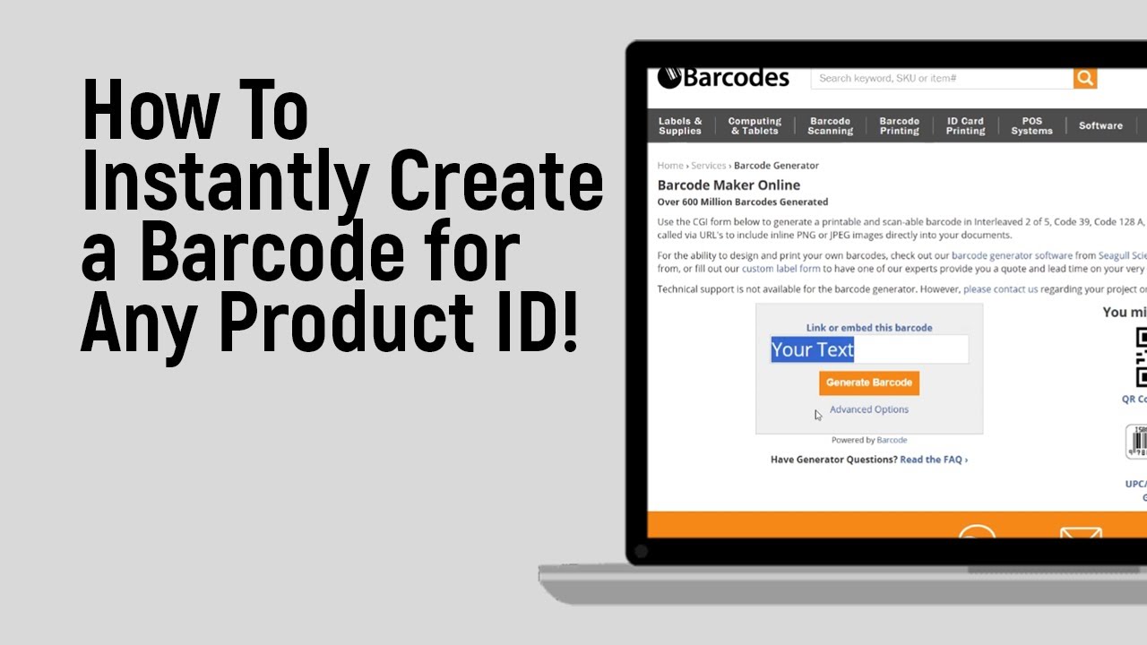 How to Instantly Create a Barcode for Any Product ID [easy] - YouTube