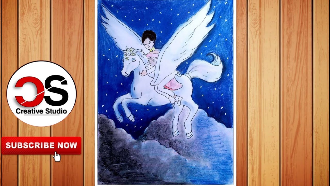 How to draw a Princess riding her horse - YouTube