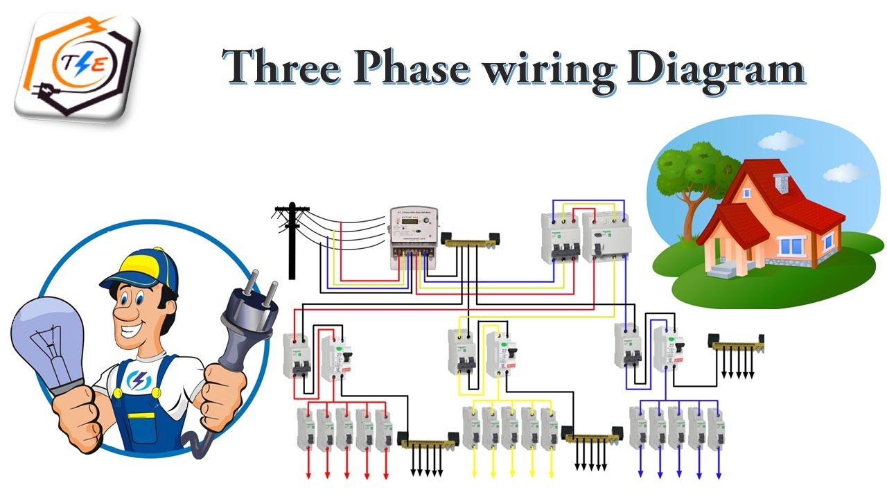 House Wiring Diagram For 3Phase - YouTube