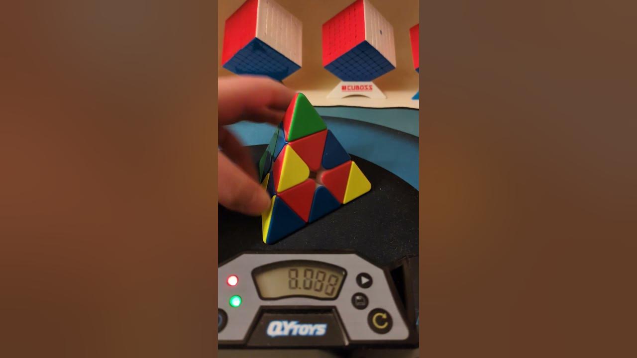 Solving pyraminx with one hand! - YouTube
