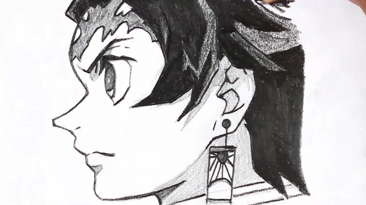 Simple & Easy Steps To Draw tanjiro ( Side Face ) || Learn Easy Anime ...