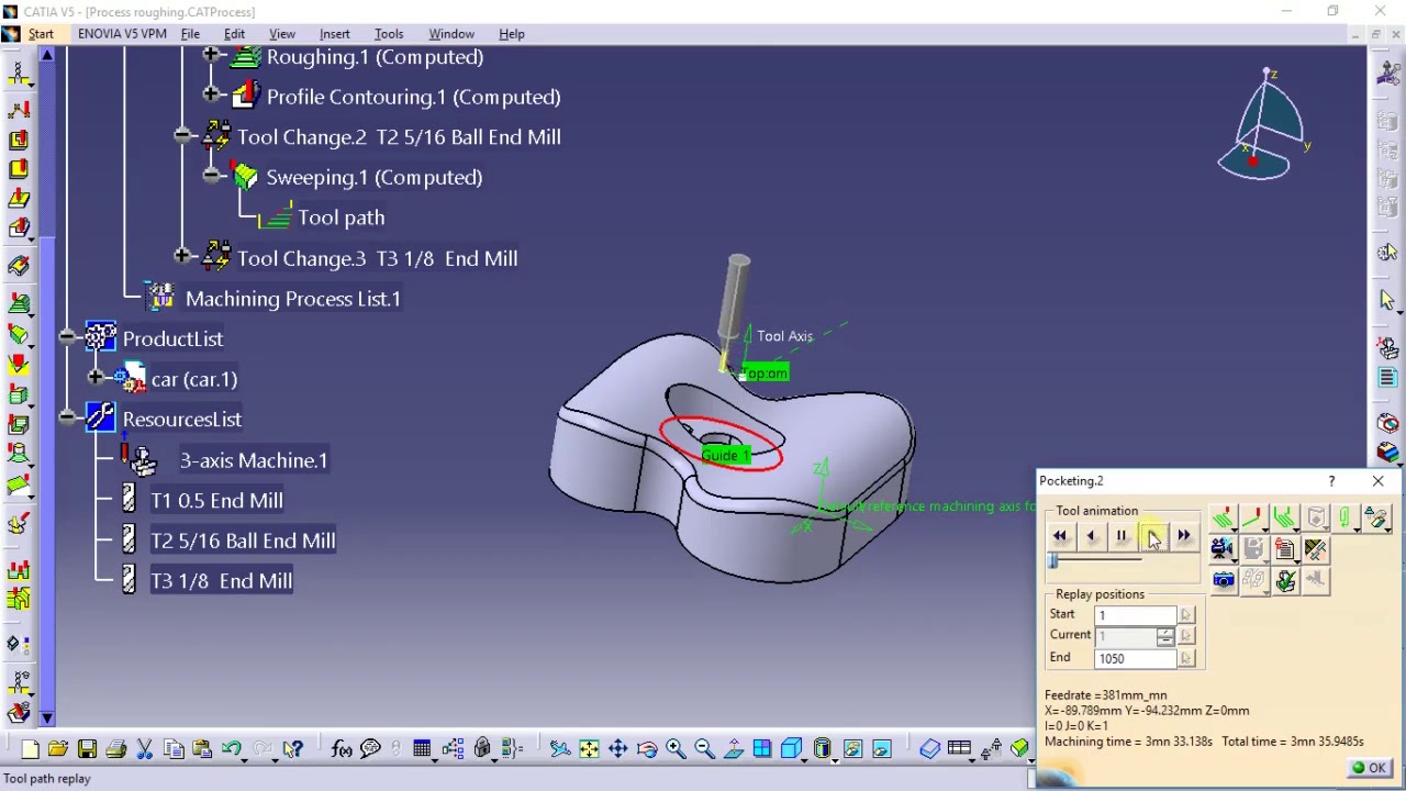 CATIA V5 (CAM SIMULATION -NC CODE)-S2-DR NAZIM - YouTube