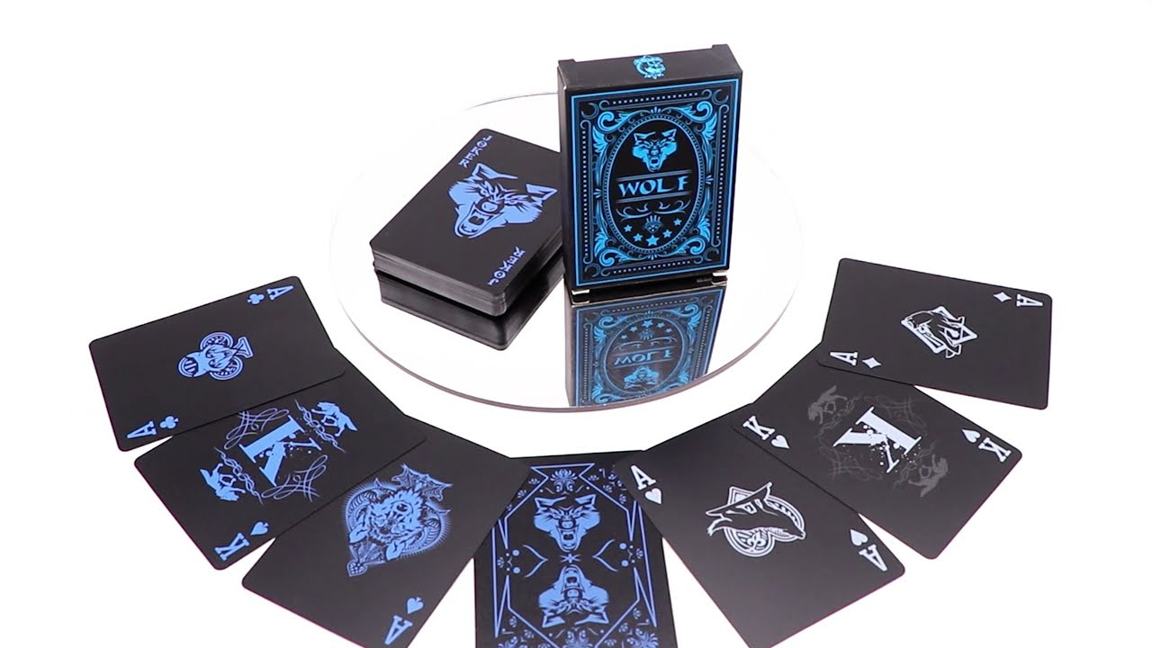 ACELION Blue Wolf Poker Cards | Custom Waterproof Plastic Playing Cards ...