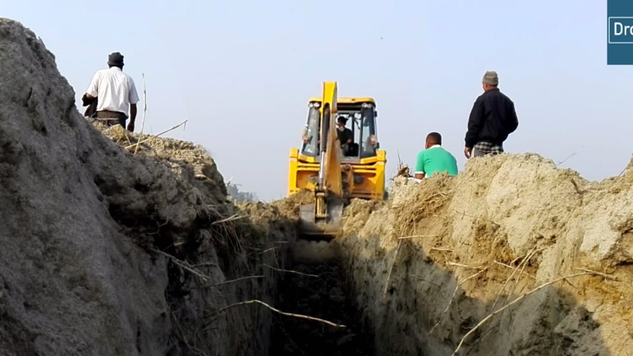 Remote Road Construction-JCB Backhoe Loader-Farm Land Development - YouTube