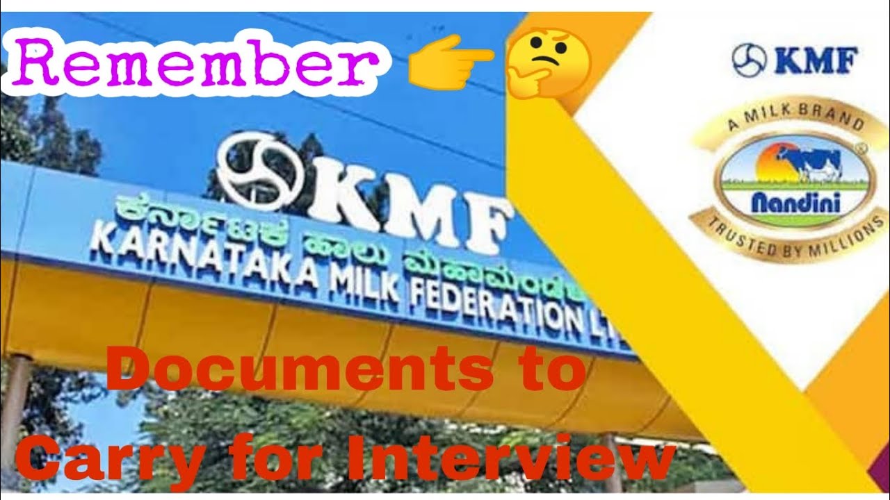 KMF Nandini Recruitment 2022 | Important Documents for interview, Don't ...