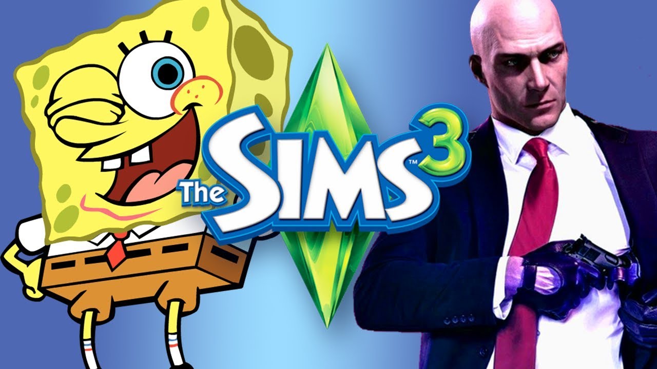 Making SPONGEBOB and HITMAN in The Sims 3! - YouTube