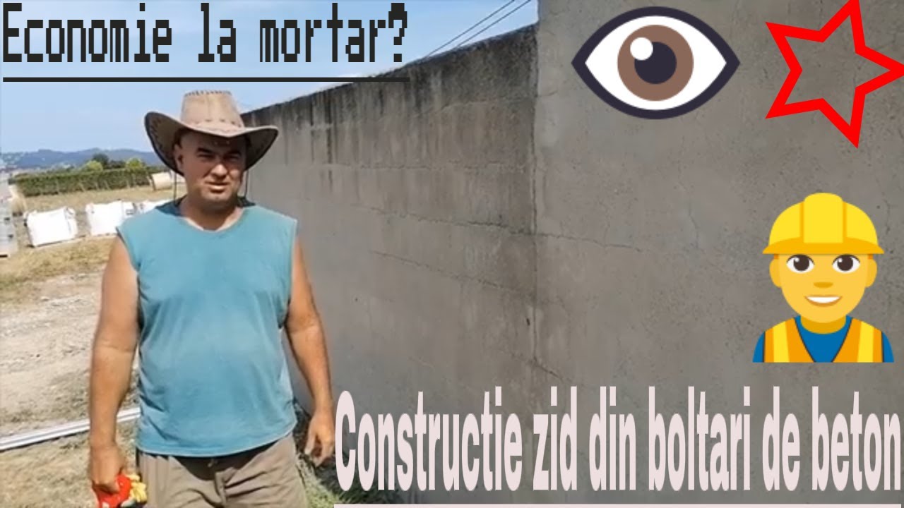Constructie zid din boltari de beton - YouTube