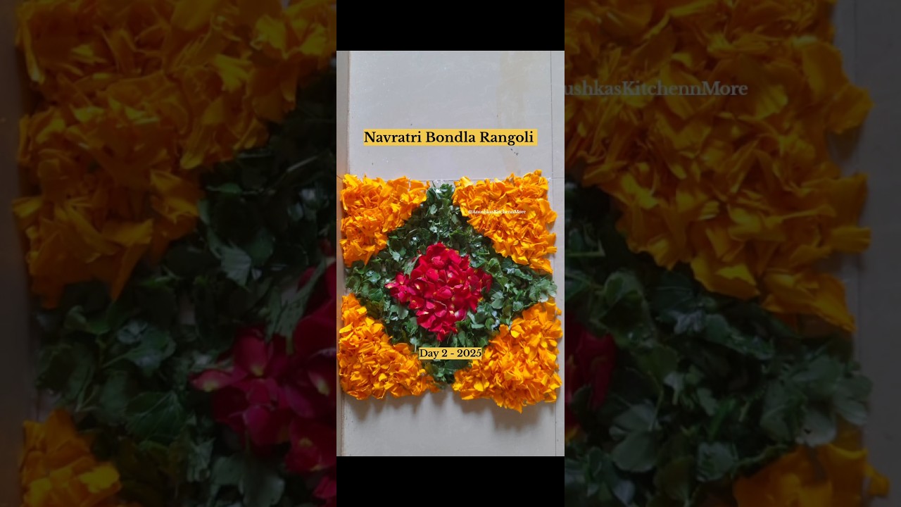 DAY 2 - Navratri Bondla Rangoli| Flower Rangoli🌺 #navratri #rangoli # ...
