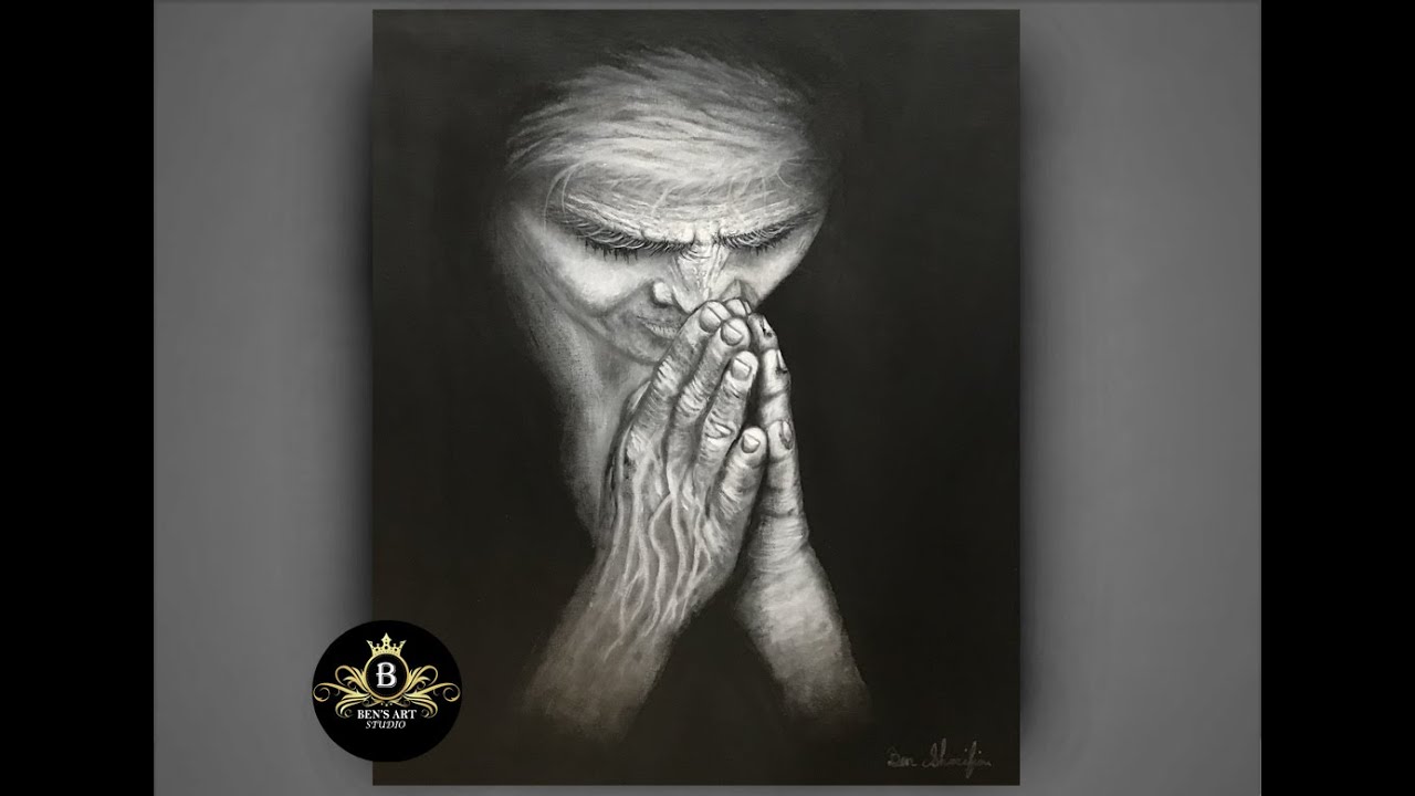 #927 How To Paint a LADY PRAYING acrylic step by step tutorial # ...