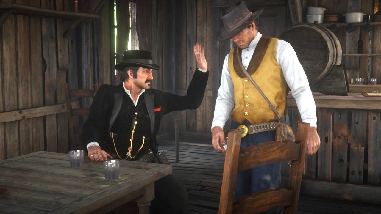 Arthur meets with Dutch in the Valentine Saloon, after the Sheep ...