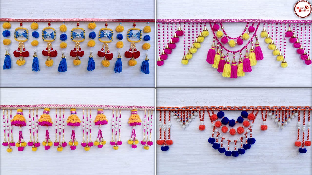 5 Amazing Woolen Toran Design || DIY DoorHanging Idea || New Toran ...