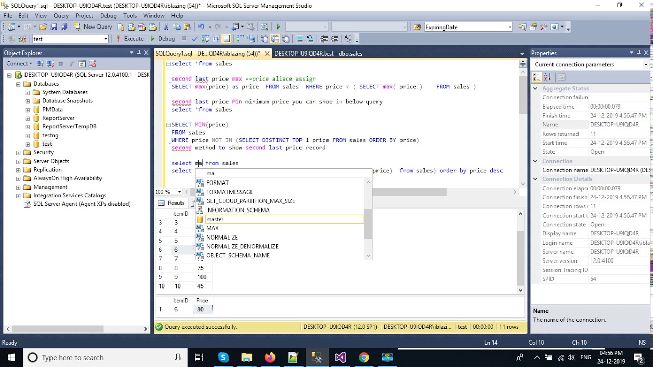 Sql Server Second Last Record In Price YouTube Sql Server Second Last Record In Price YouTube