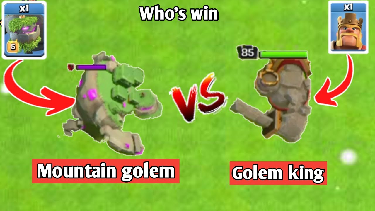 Mountain golem vs Golem king battle coc challenge//mountain golem vs ...