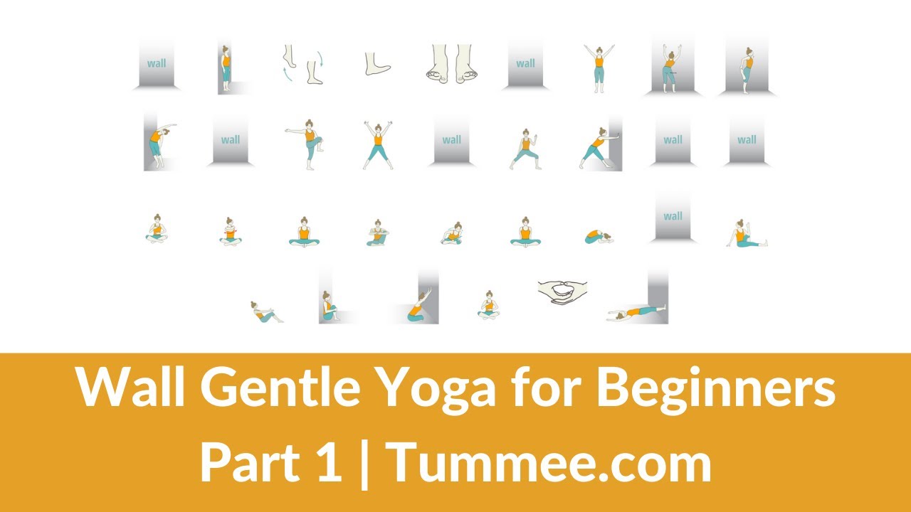 Wall Gentle Yoga for Beginners | Wall Yoga Sequence for Yoga Teachers ...