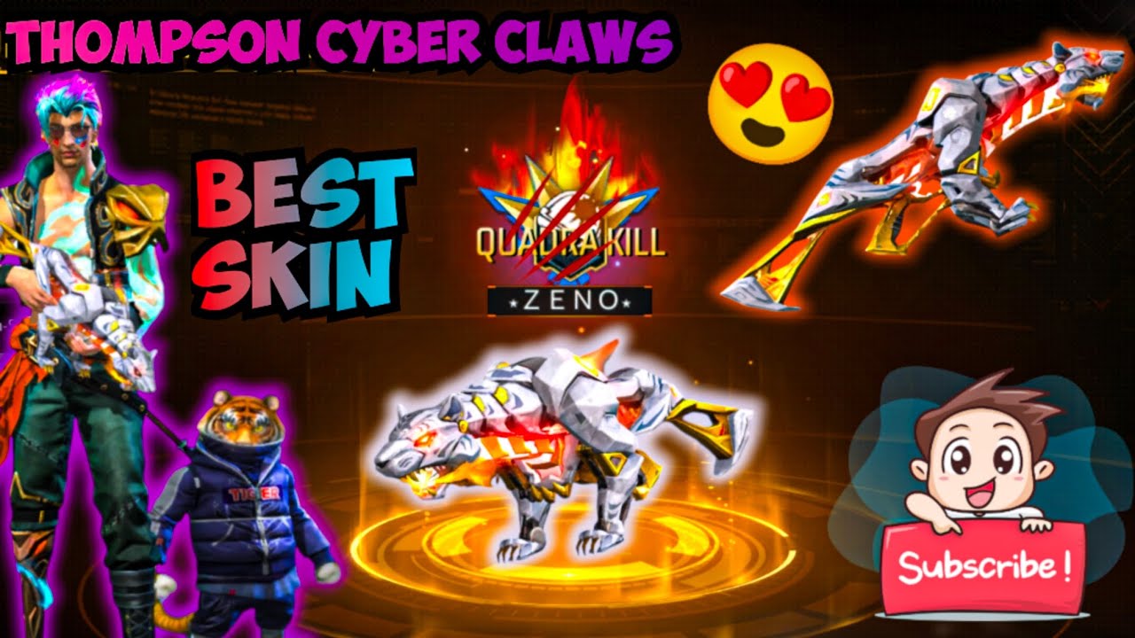 FREEFIRE BEST THOMPSON SKIN | Thompson cyber claws | FREEFIRE - YouTube