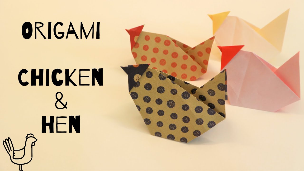 Origami Chicken & Hen - How to make a paper Chicken - YouTube