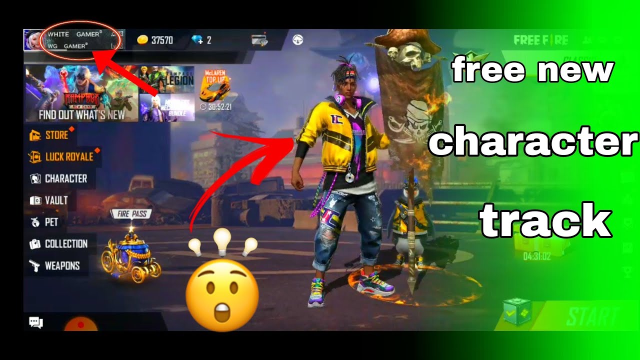 Free new character unlock 😱😱in your FF account😁 track garena free fire ...