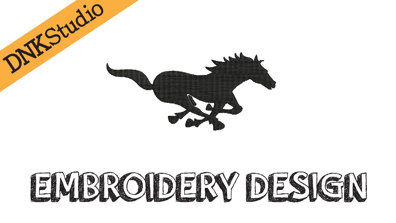 Running Horse Embroidery Design - YouTube