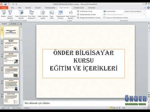 Önder Bilgisayar Kursu - PowerPoint Eğitimi - Slayt Gösterisi Sekmesi Bilgi