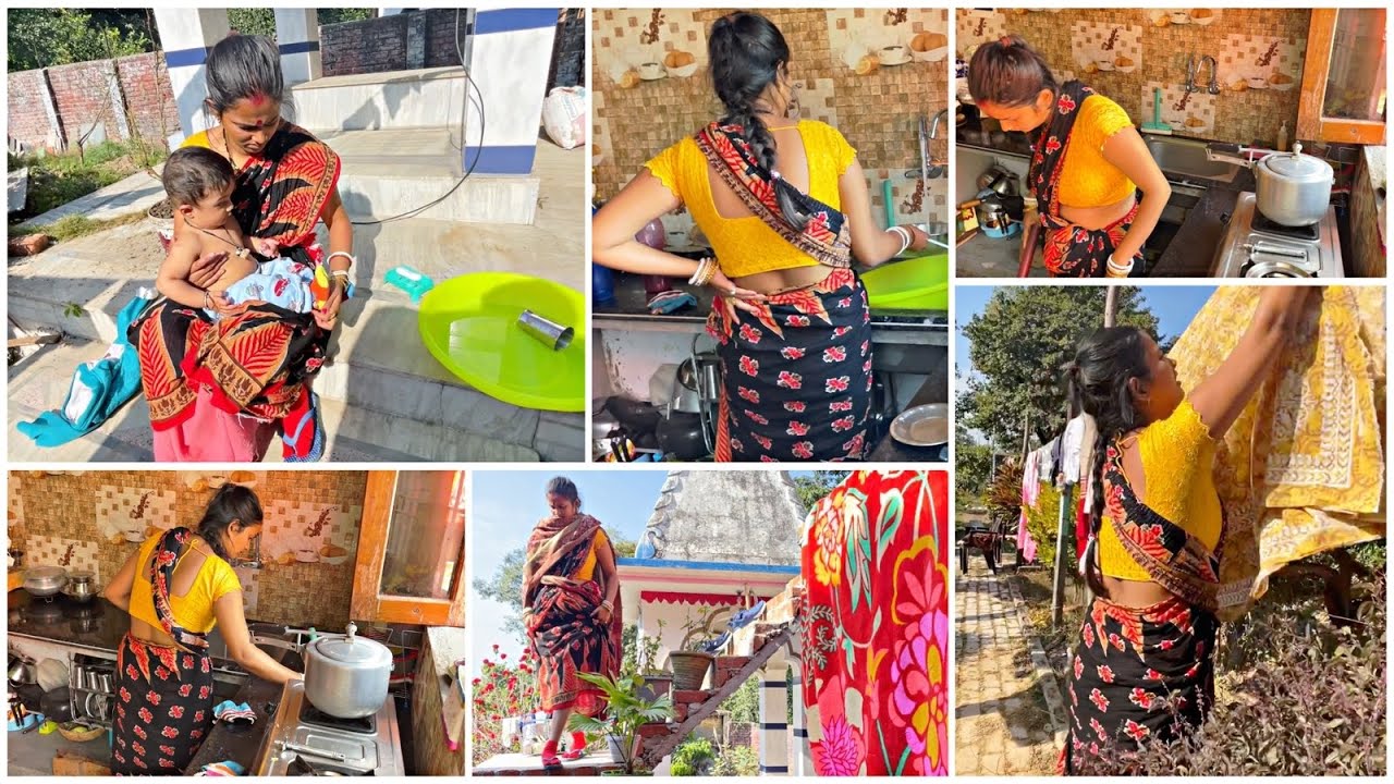 साड़ी पहनकर ये सब करना बहुत मुश्क़िल होता हैं | saree cleaning vlog ...