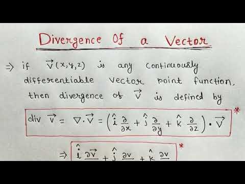 divergence of a vector || divergence of a vector engineering mathematics - YouTube