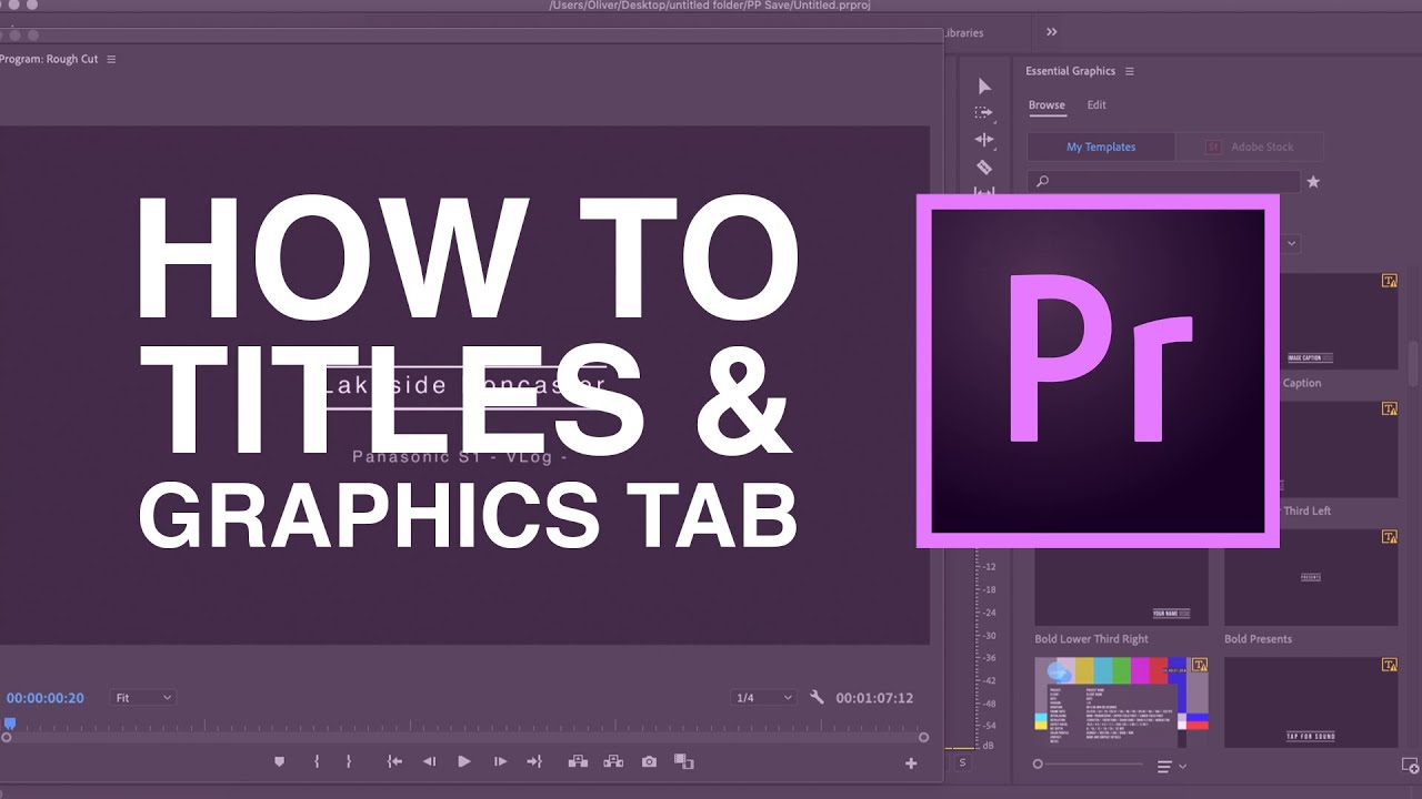 How To Edit Titles in Graphics Tab for Premiere Pro CC - YouTube