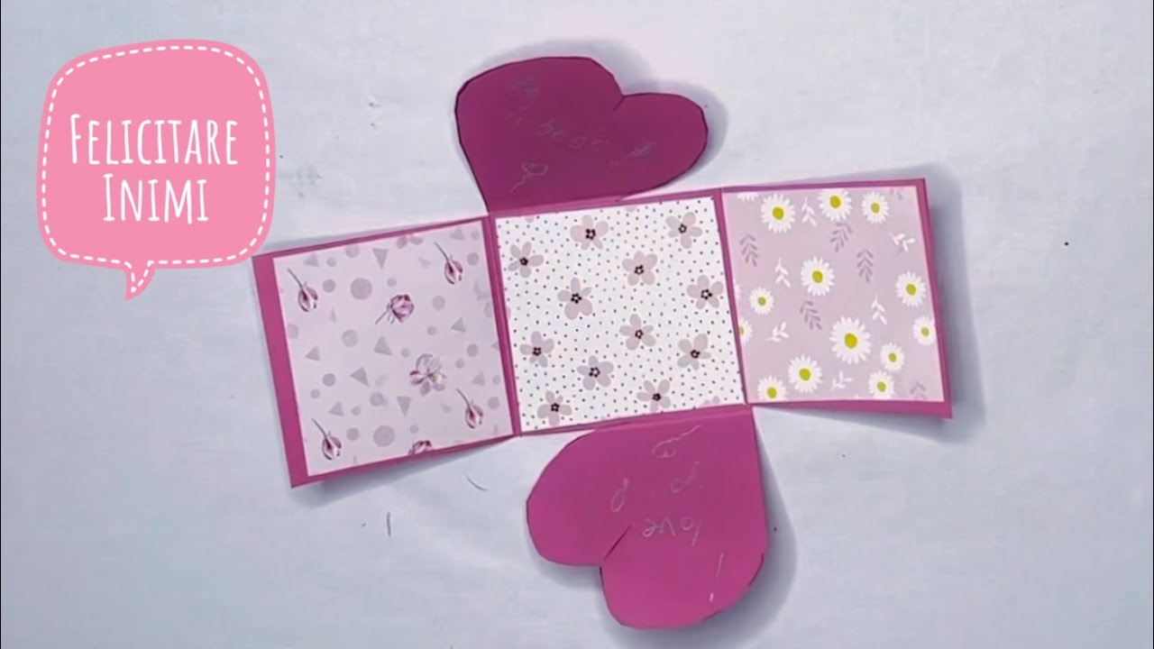 Felicitare Inimi din Hartie Simplu de Facut - YouTube