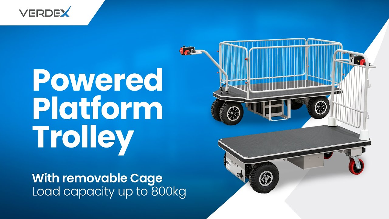 Powered Platform Trolley with Removable Cage by Verdex - YouTube