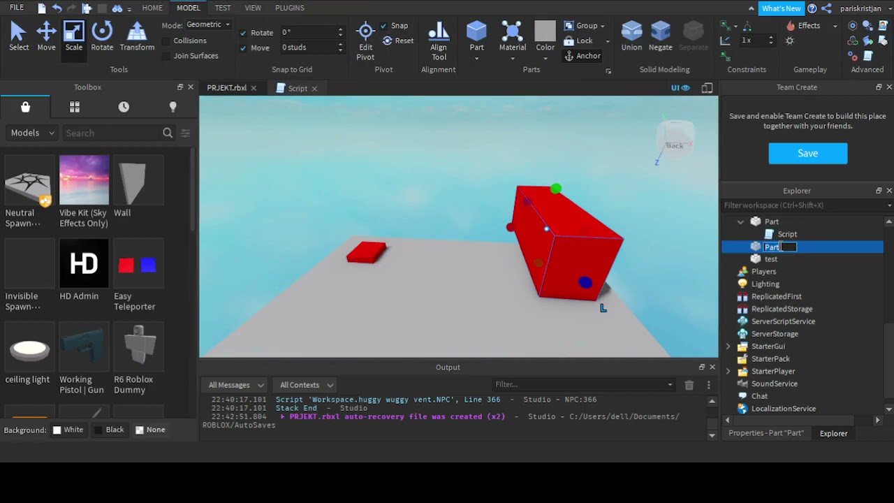 Touch brick to let other brick appear! - Roblox Studio Tutorial. - YouTube