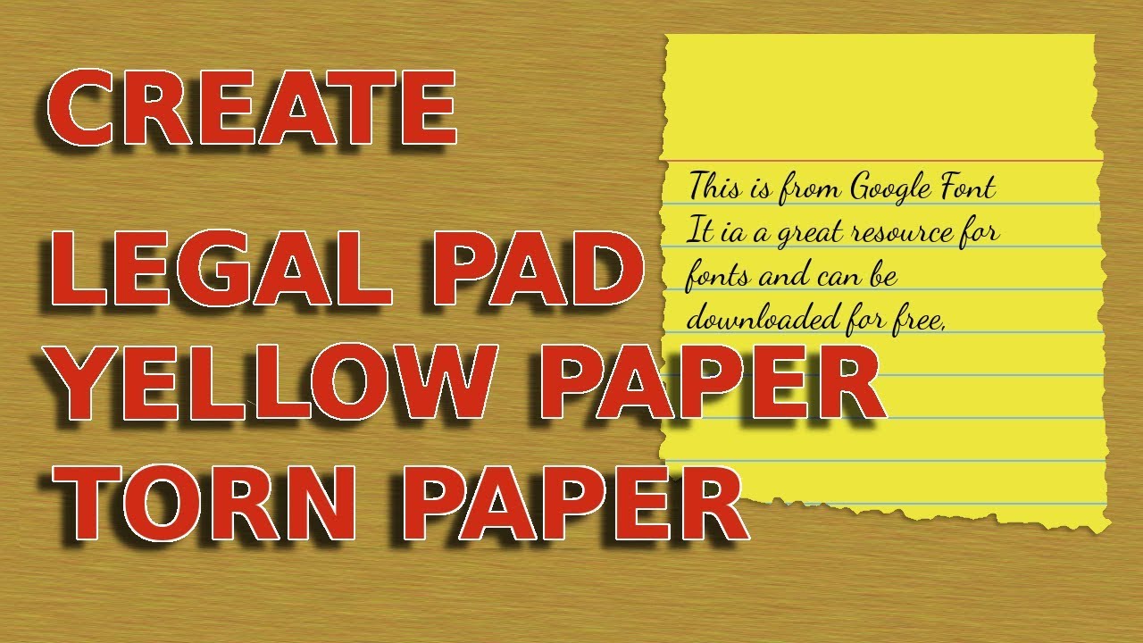 Gimp Create(Yellow Legal Pad | Torn Paper | Shadows | Lined Notebook ...