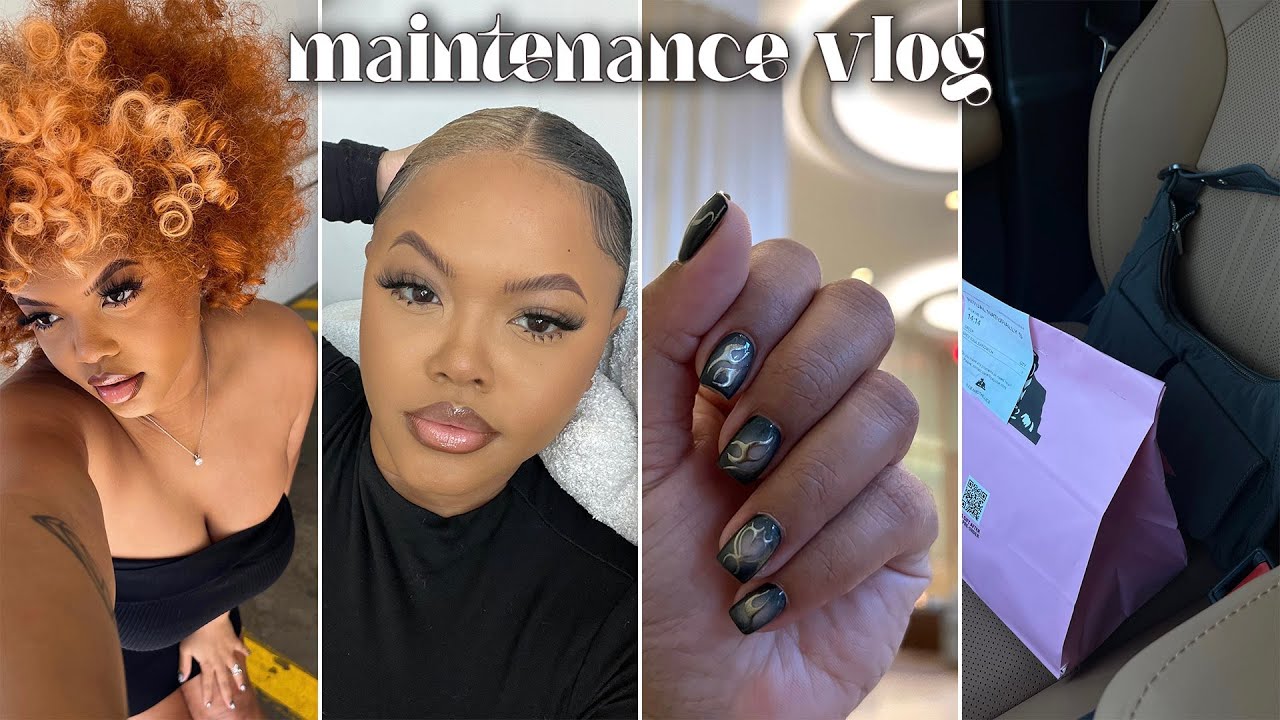 Maintenance Vlog Ginger To Black Hair Biab Nail Fill Brow Lami