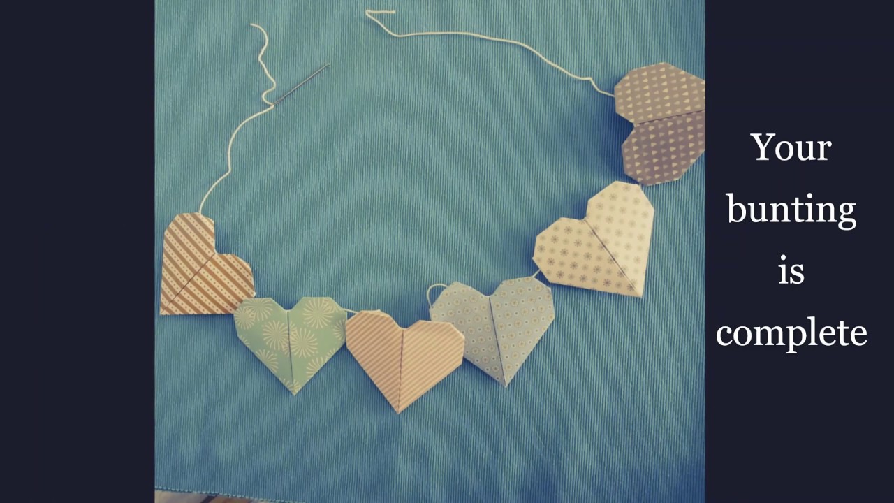 Origami Heart Bunting - YouTube