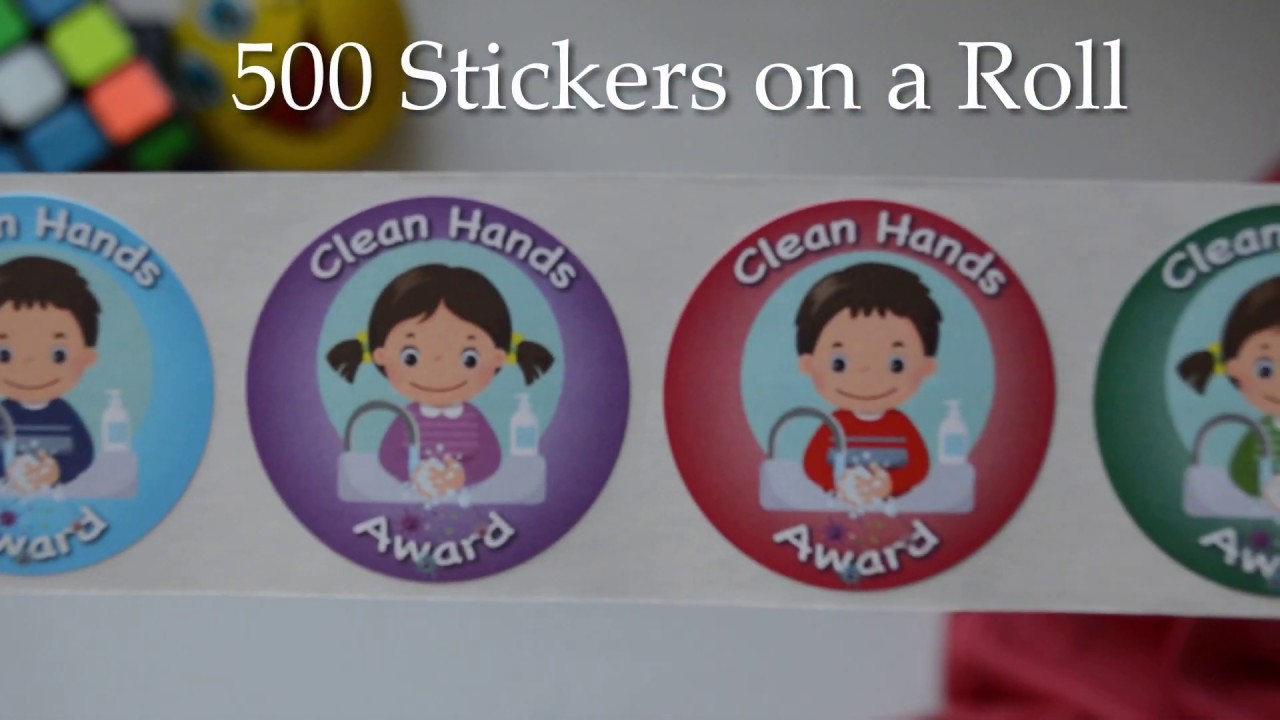 Clean Hands Award Stickers For Kids | Teach Children to Wash Hands ...