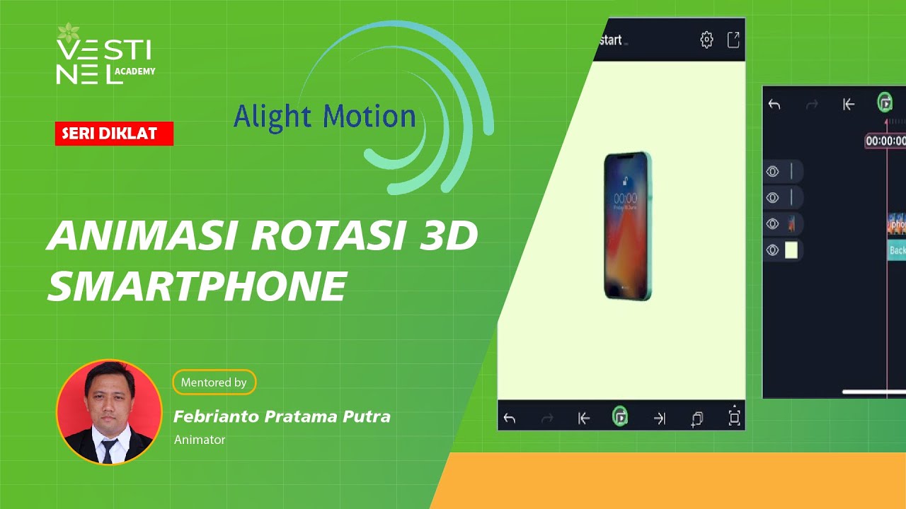 Diklat Alight Motion Part 38 - Animasi Rotasi 3D Smartphone - YouTube