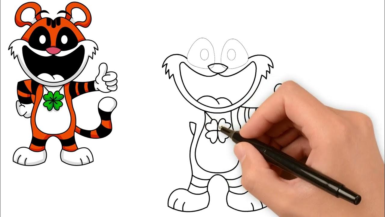 Draw "Smiling Critters" - Tiggy Tigers - Poppy Playtime | Art Famiya Coloring - YouTube
