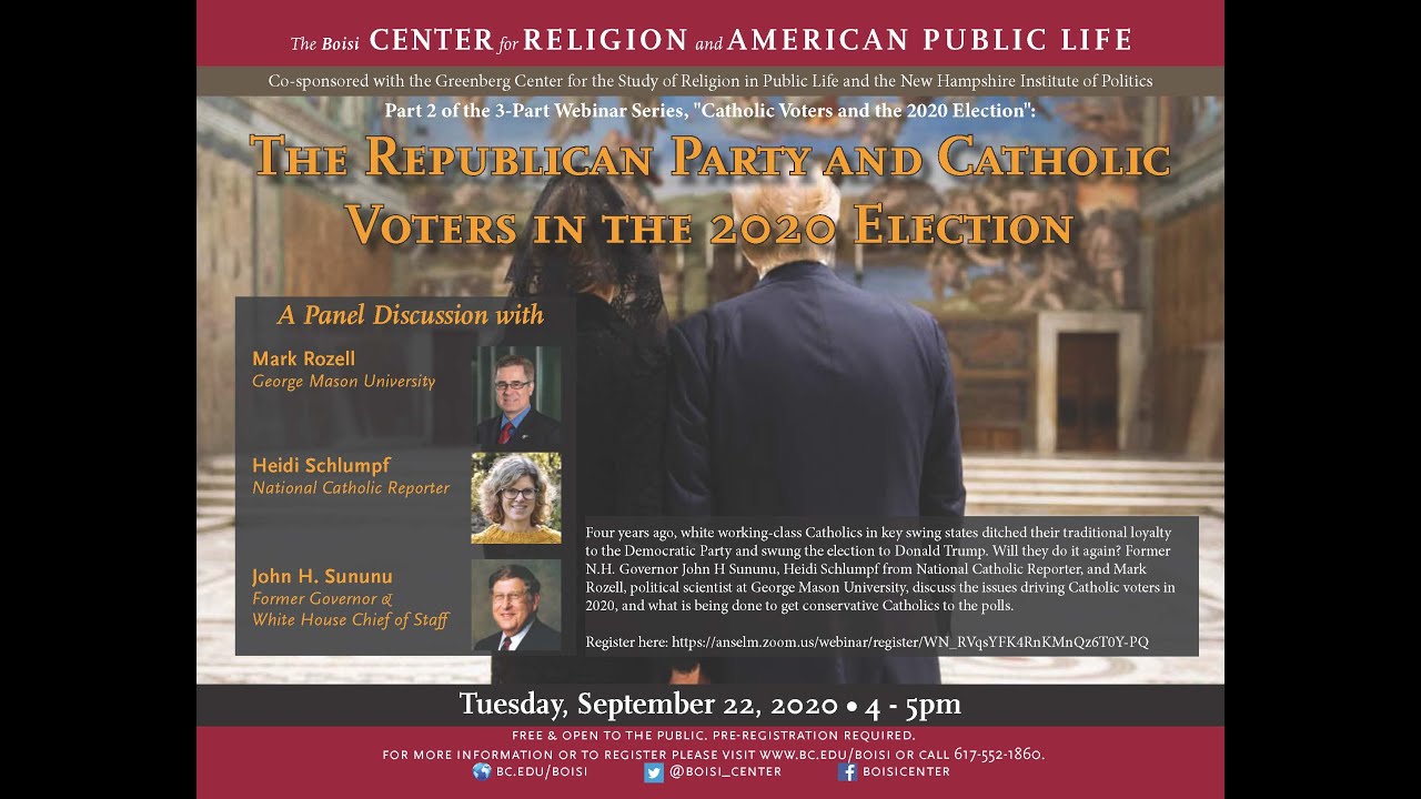 The Republican Party and Catholic Voters in the 2020 Election - YouTube