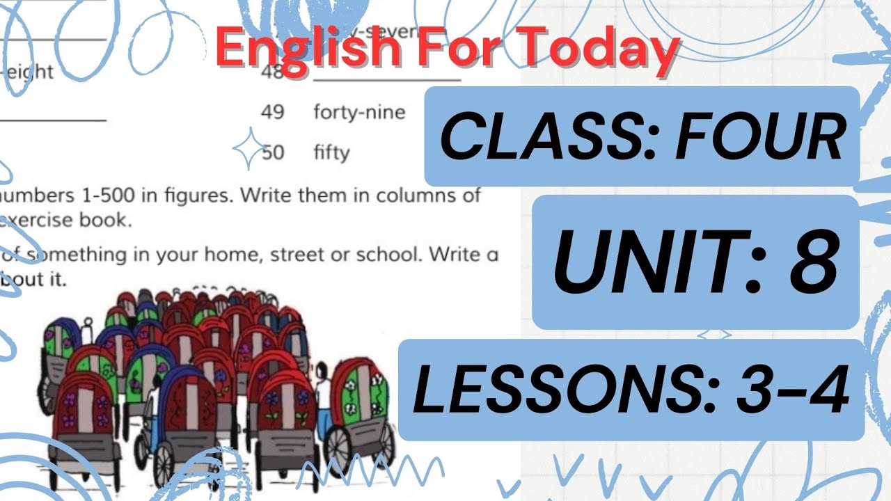 Class 4 English | Unit-8 | Lessons : 3-4 | tir education | Class four ...