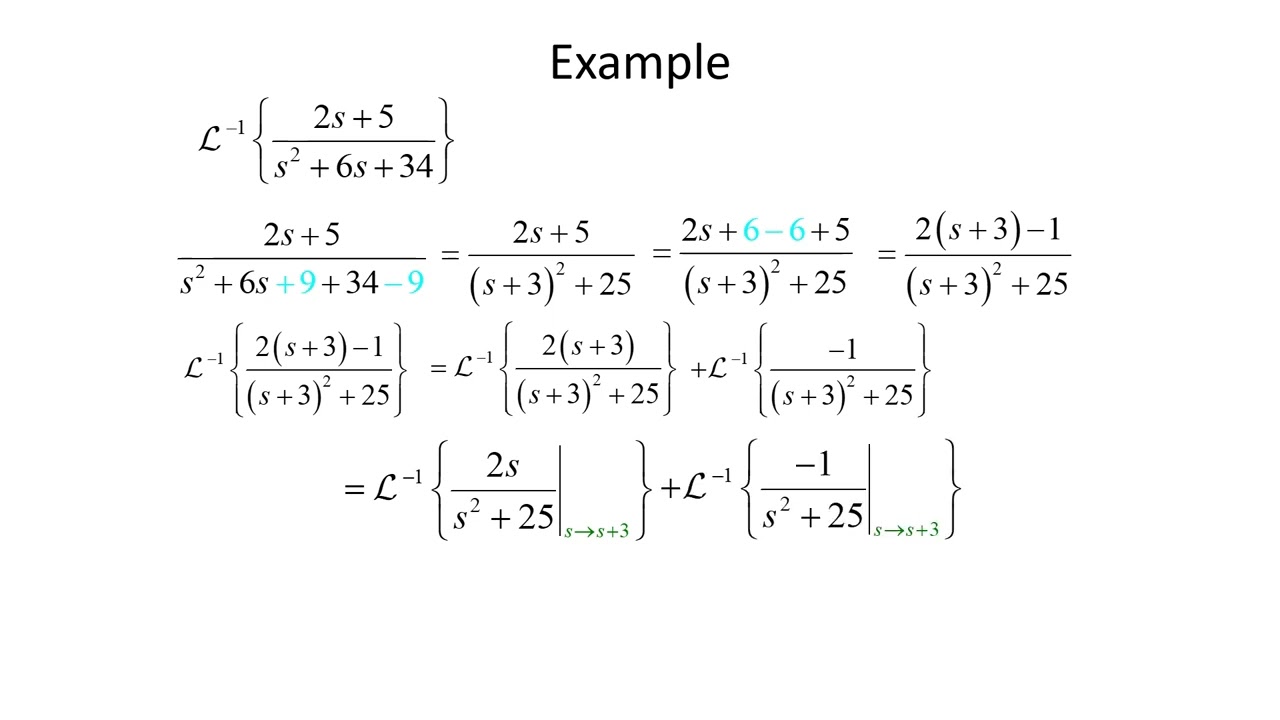 Differential Equations: Laplace Transforms - Translation on the s-axis ...