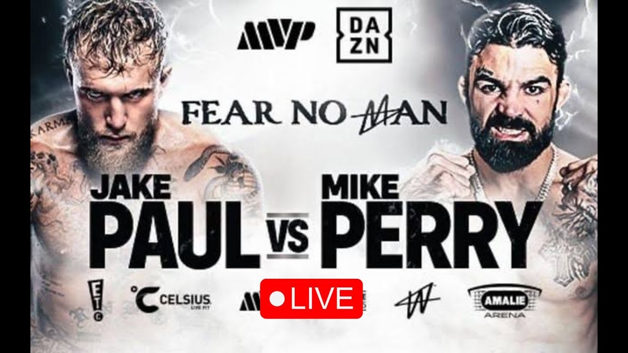 JAKE PAUL vs MIKE PERRY BOXING FIGHT | FULL FIGHT LIVE WATCHALONG IN ...